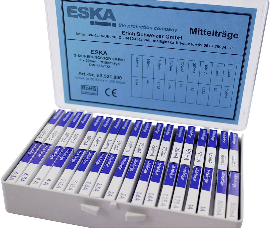 ESKA E3521800 Izvedba:komplet razlicnih izvedb (precnik x duzina) 5 mm x 20 mm Preklopna mogucnost:E