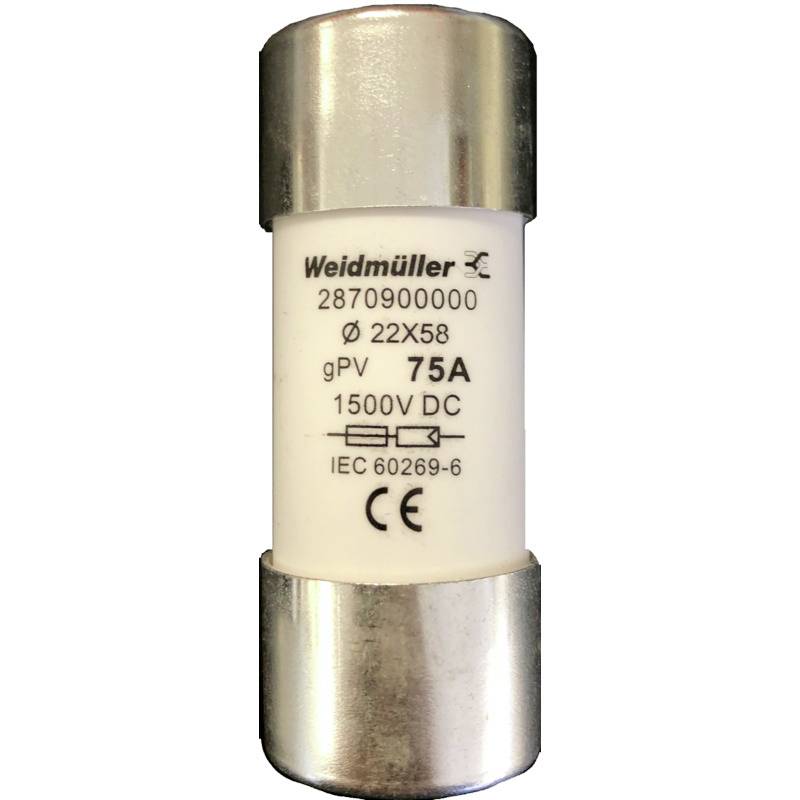 Weidmuller FUSE WSFL 22X58 75A 1K5V GPV