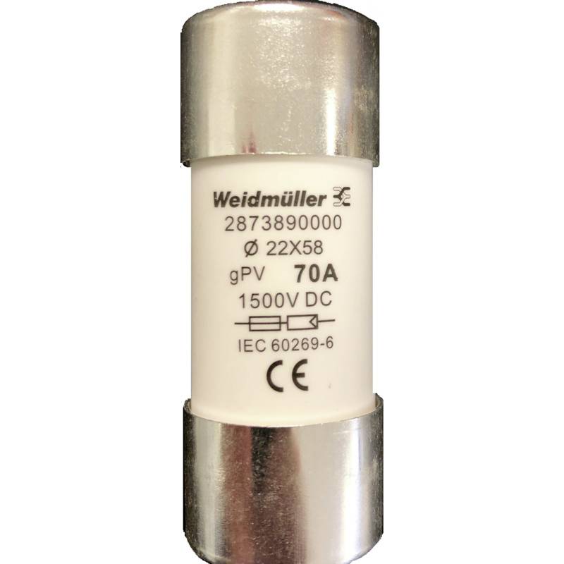 Weidmuller FUSE WSFL 22X58 70A 1K5V GPV