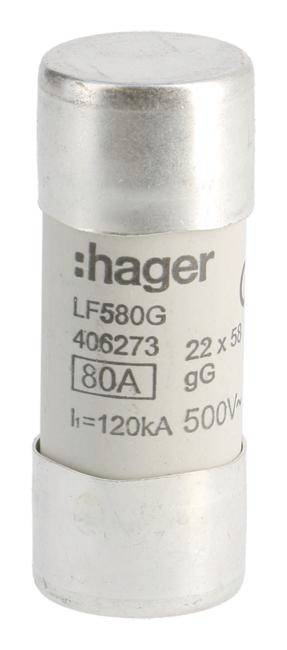 Hager LF580G Size:22×58 mm (prečnik x dužina) 22 mm x 58 mm