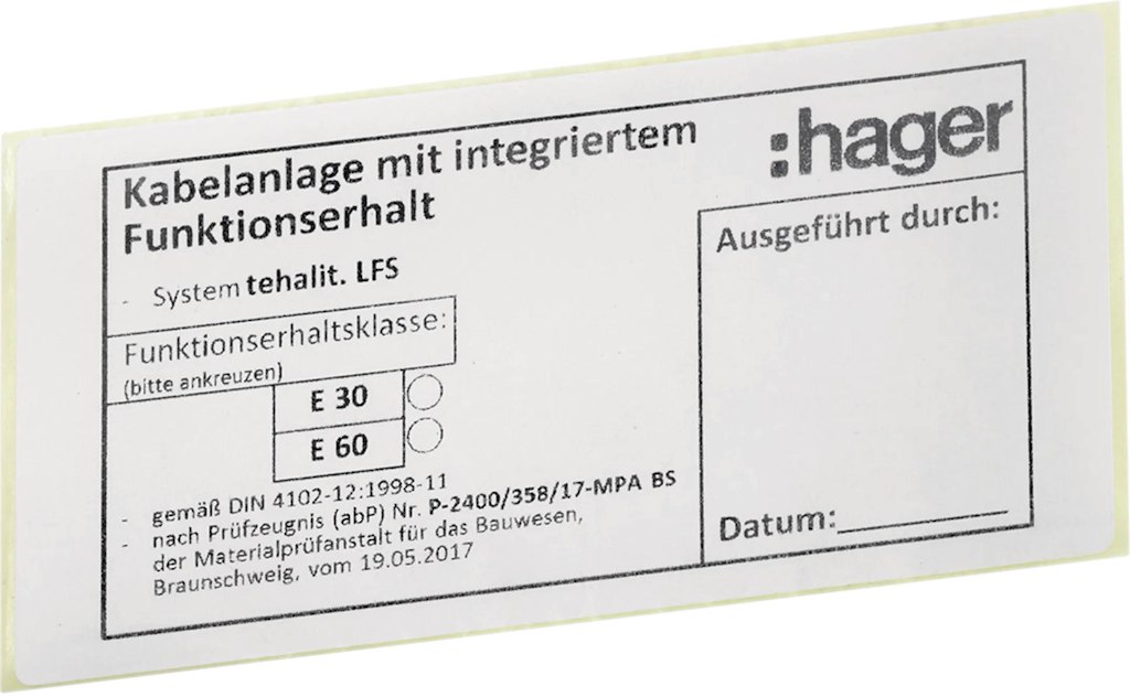 Hager 2894732 nalepnica za funkcionalno održavanje (pak. 2 kom)