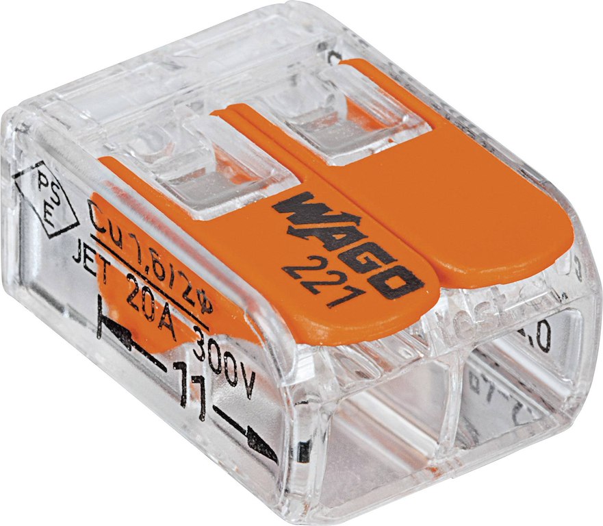 WAGO 221-412-1 povezna stezaljka 4 mm² 2-polna