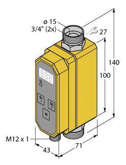 Turck FCMI-3/4D12DYA4P-LIUP8X-H1141 senzor protoka