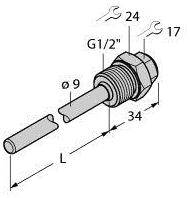 Turck THW-6-G1/2-A4-L450 senzor nivoa/protoka (pak. 10 kom)
