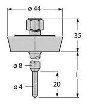 Turck THW-3-DN25K-A4-L100 senzor nivoa/protoka