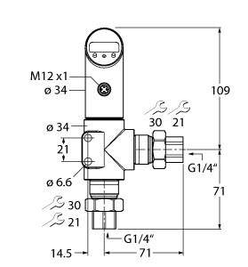 Turck PS025D-501L-2UPN8X-H1141 presostat (prekidač pritiska) 0 bar do 25 bar