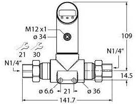 Turck PS016D-502T-2UPN8X-H1141 presostat (prekidač pritiska) 0 bar do 16 bar