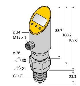 Turck PS400R-508-LI2UPN8X- H1141/3GD presostat (prekidač pritiska) 0 bar do 400 bar