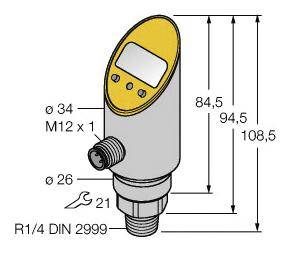 Turck PS040V-310-LI2UPN8X-H1141 presostat (prekidač pritiska) -1 bar do 40 bar