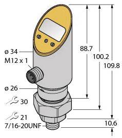 Turck PS010A-505-2UPN8X-H1141 presostat (prekidač pritiska) 0 bar do 10 bar