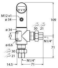 Turck PS010D-502L-LI2UPN8X-H1141 presostat (prekidač pritiska) 0 bar do 10 bar