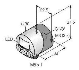 Turck PK01VR-N12AL-2UP8X-V1141 presostat (prekidač pritiska) -1 bar do 0 bar