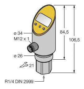 Turck PS025V-311-LI2UPN8X-H1141 presostat (prekidač pritiska) -1 bar do 25 bar