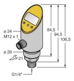 Turck PS016V-304-2UPN8X-H1141 presostat (prekidač pritiska) -1 bar do 16 bar