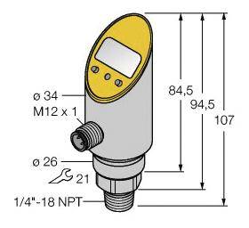 Turck PS100R-303-2UPN8X-H1141 presostat (prekidač pritiska) 0 bar do 100 bar
