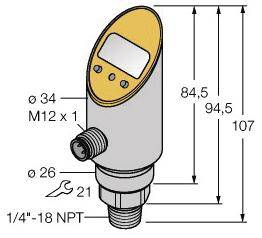 Turck PS001R-303-2UPN8X-H1141 presostat (prekidač pritiska) 0 bar do 1 bar