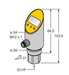 Turck PS040V-301-LI2UPN8X-H1141 presostat (prekidač pritiska) -1 bar do 40 bar