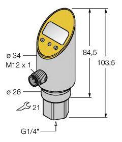 Turck PS003V-301-LI2UPN8X-H1141 presostat (prekidač pritiska) -1 bar do 2.5 bar