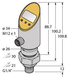 Turck PS016A-504-2UPN8X-H1141 presostat (prekidač pritiska) 0 bar do 16 bar