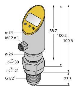 Turck PS001R-508-2UPN8X-H1141 presostat (prekidač pritiska) 0 bar do 1 bar