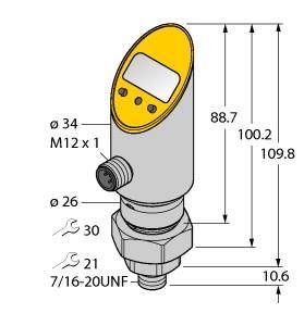 Turck PS400R-505-2UPN8X-H1141 presostat (prekidač pritiska) 0 bar do 400 bar