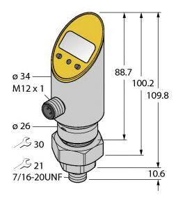 Turck PS010V-505-2UPN8X-H1141 presostat (prekidač pritiska) -1 bar do 10 bar