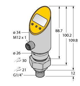 Turck PS003V-504-2UPN8X-H1141 presostat (prekidač pritiska) -1 bar do 2.5 bar