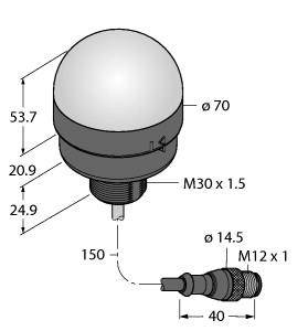 Turck K70LGYRPQP rotaciona signalna lampa