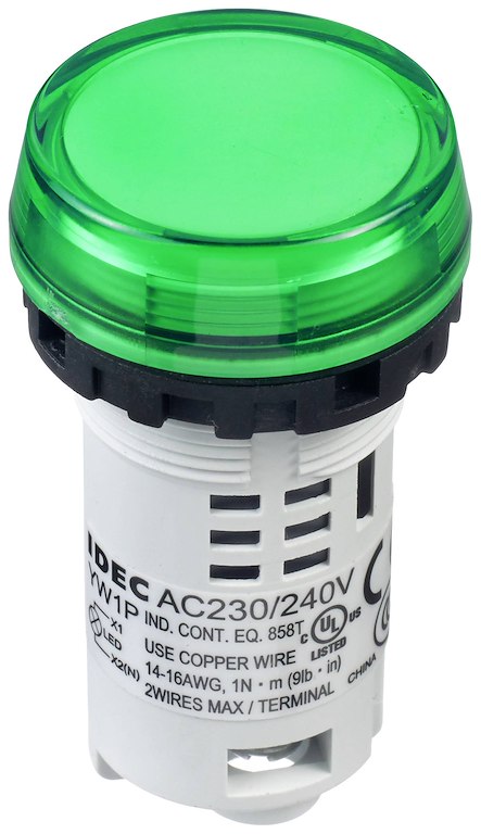 YW1P-1BUQM3G kontrolna lampica bela/zelena