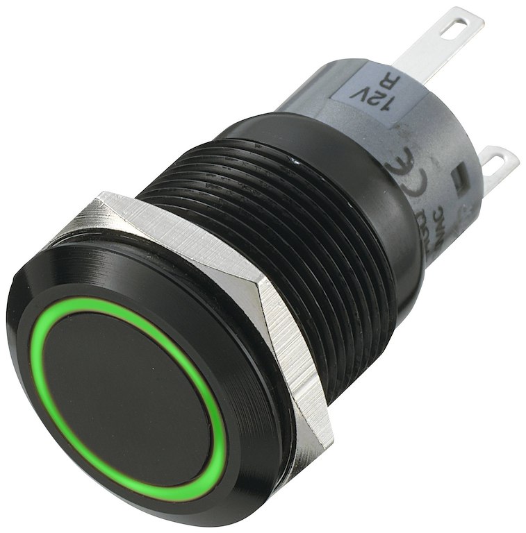TRU Components LED antivandal taster crna 250 V/AC