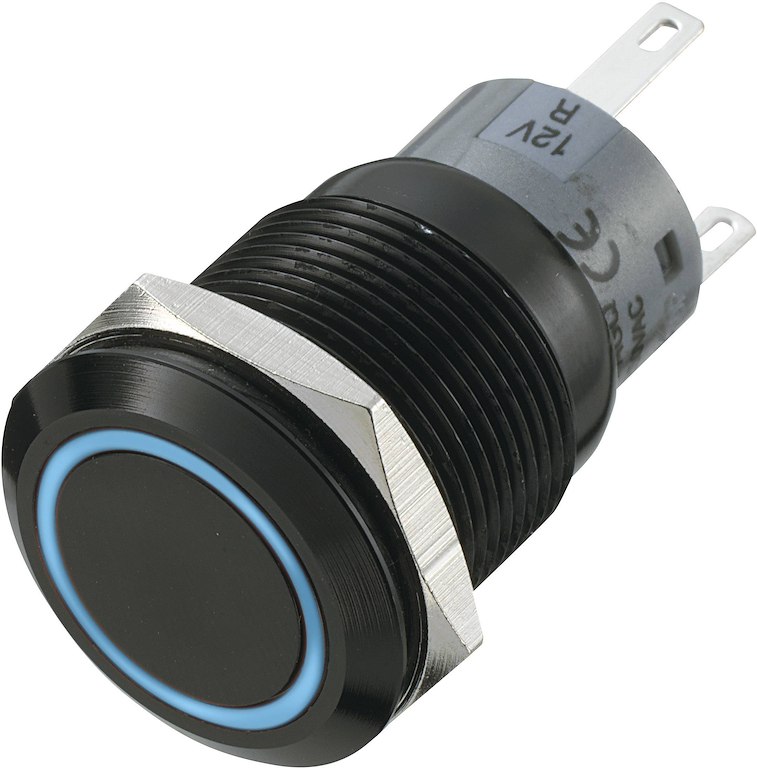 TRU Components LED antivandal taster crna 250 V/AC