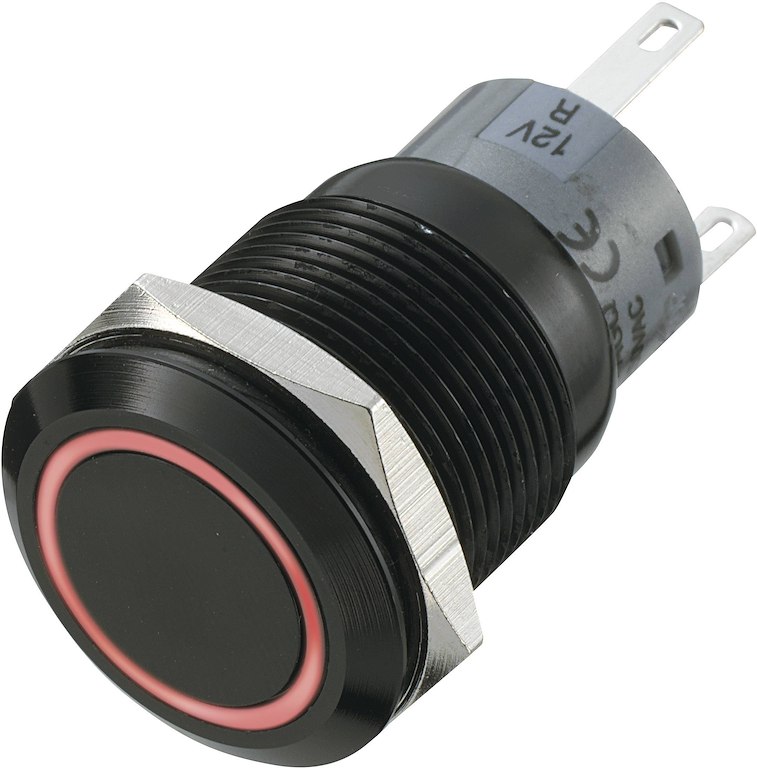 TRU Components LED antivandal taster crna 250 V/AC