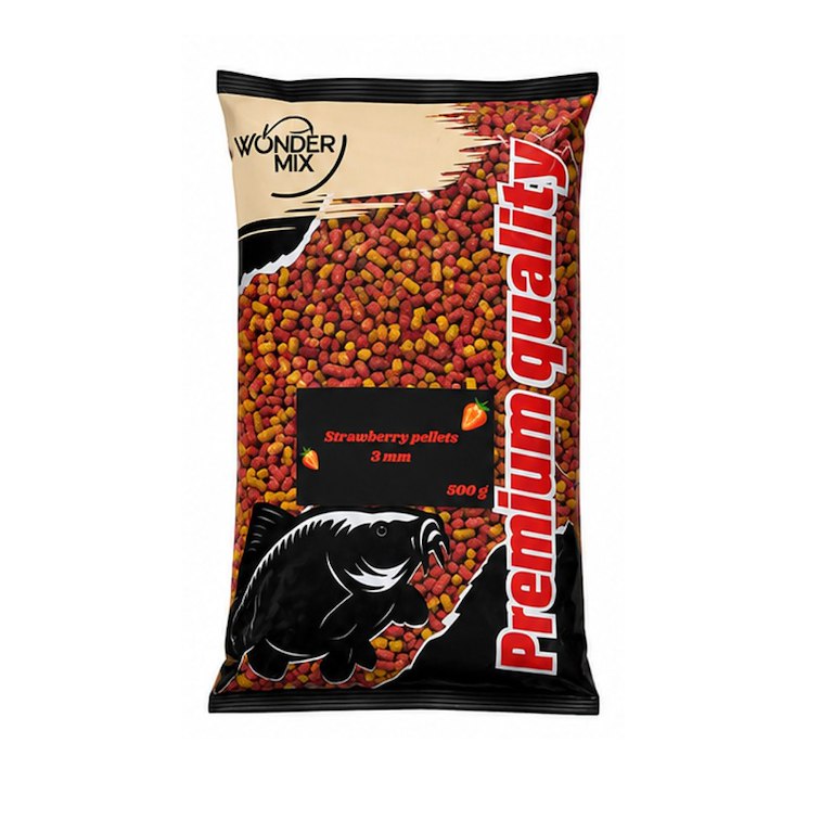 WONDER MIX 3MM PELLET – STRAWBERRY 500GR