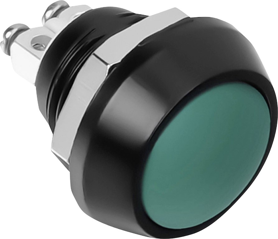 TRU Components GQ12B-A, GN antivandal taster crna, zelena 48 V/DC