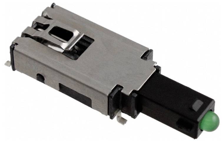 C & K Switches LED prekidač na pritisak (uklopni) crna 50 V/DC