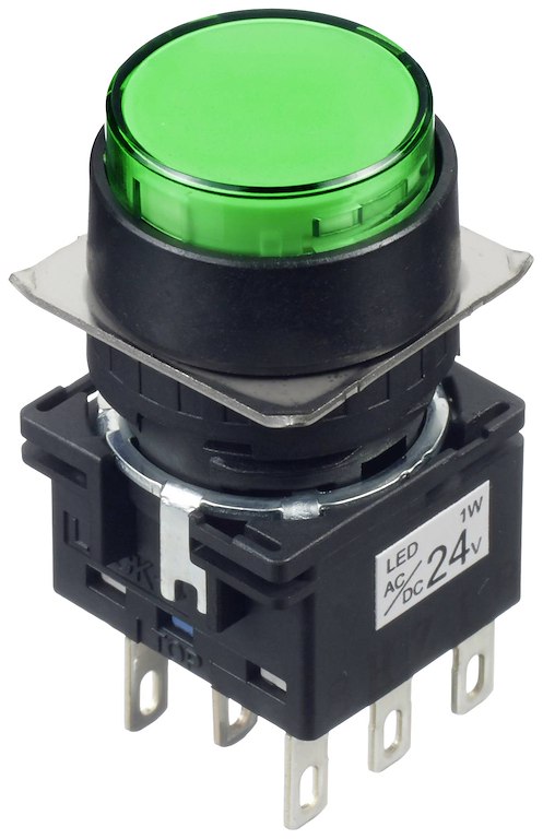 Idec LB1L-A1T64G osvetljeni taster črna/zelena 250 V, 125 V, 30 V