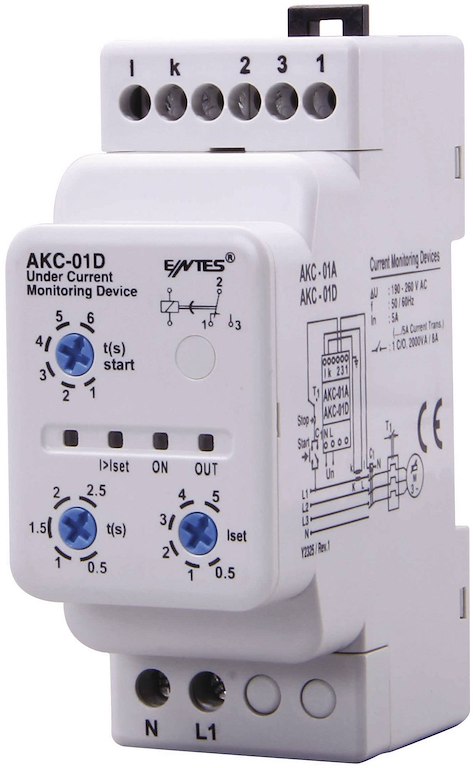 ENTES® AKC-01D nadzorni relej 230 V/AC