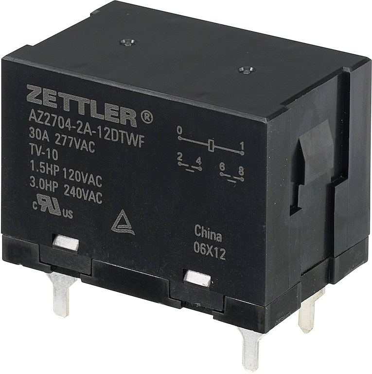 Zettler AZ2704-2A-12DTWF relej za štampanu pločicu 12 V/DC 2 NO kontakt