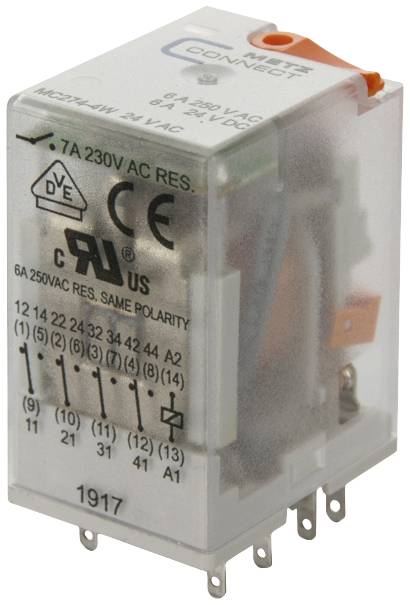 Metz Connect 110017101407 utični relej 24 V/AC 4 CO kontakt
