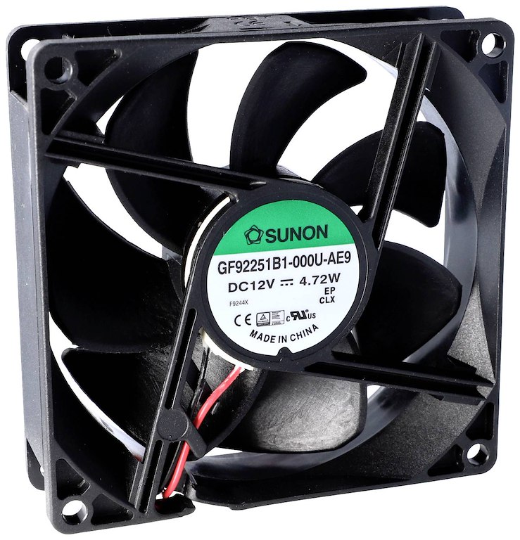 Sunon GE92252B1-000U-AE9 aksijalni ventilator 24 V/DC 127,39 m³/h 25 x 92 x 92 mm