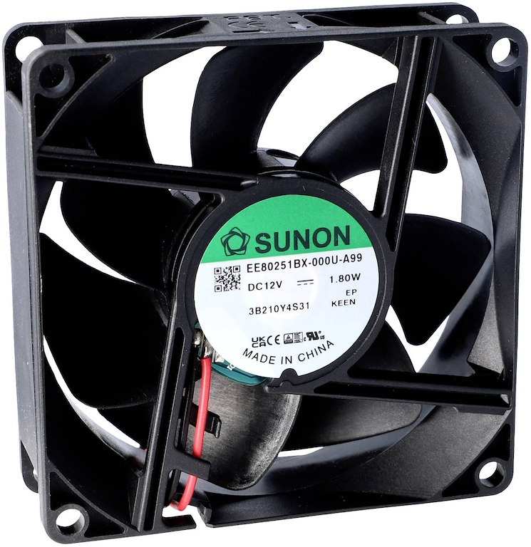 Sunon EF80251B1-1000U-A99 aksijalni ventilator 12 V/DC 69,94 m³/h 25 x 80 x 80 mm