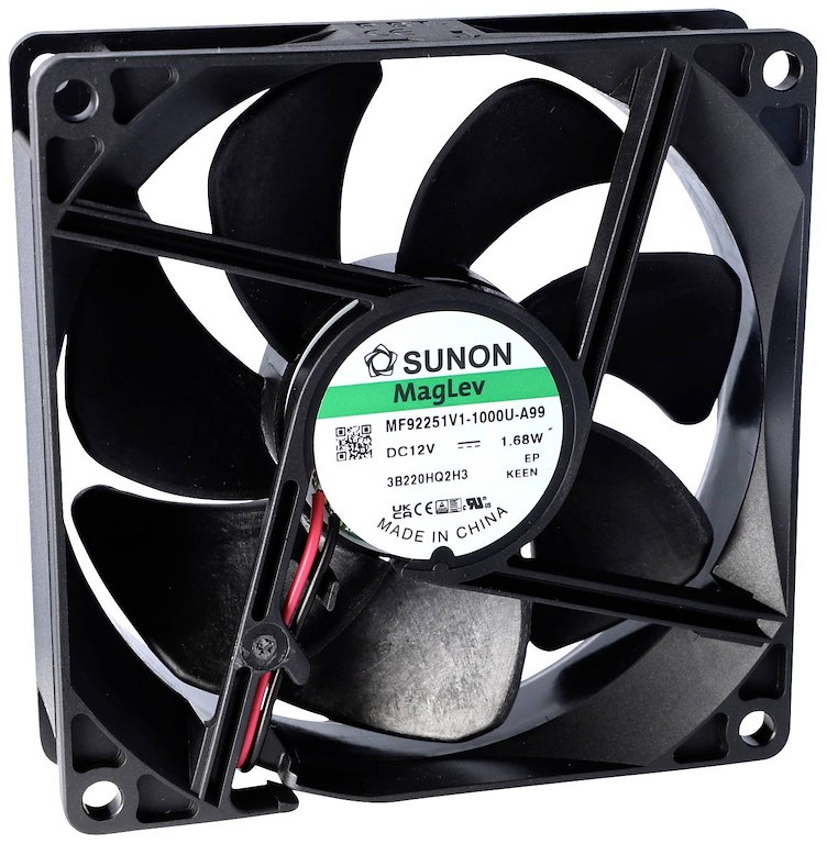 Sunon EE92251B3-000U-999 aksijalni ventilator 12 V/DC 67,09 m³/h 25 x 92 x 92 mm