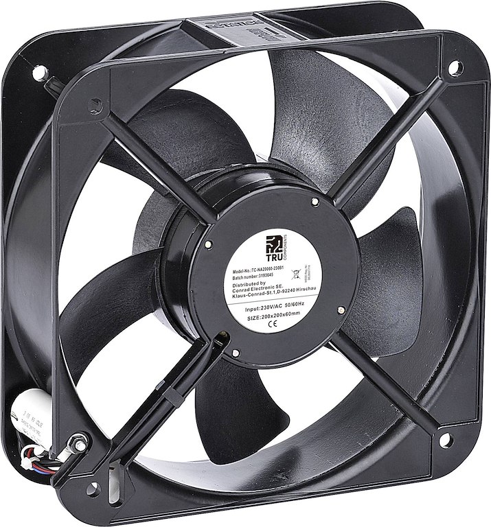 TRU COMPONENTS TC-NA20060-230B1 aksijalni ventilator 230 V/AC 890 m³/h 200 x 200 x 60 mm