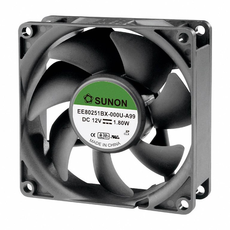 Sunon EE80251BX-000U-A99 aksijalni ventilator 12 V/DC 76,45 m³/h 80 x 80 x 25 mm
