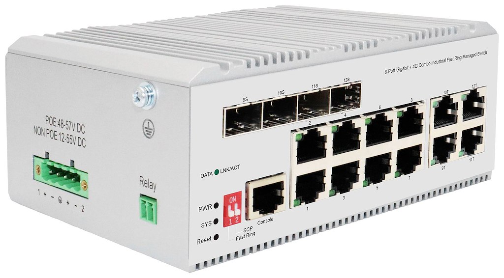 Digitus DN-651145 industrijski Ethernet svič 8+4 vrat 10 / 100 / 1000 MBit/s