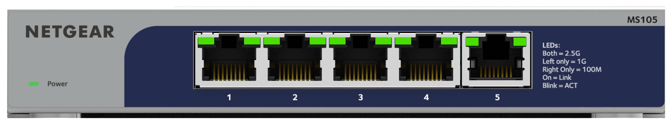 Netgear MS105 mrežni svič RJ45 5 vrat 2.5 GBit/s
