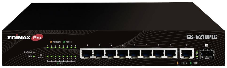 EDIMAX GS-5210PLG mrežni svič 8+2 vrat 20 GBit/s