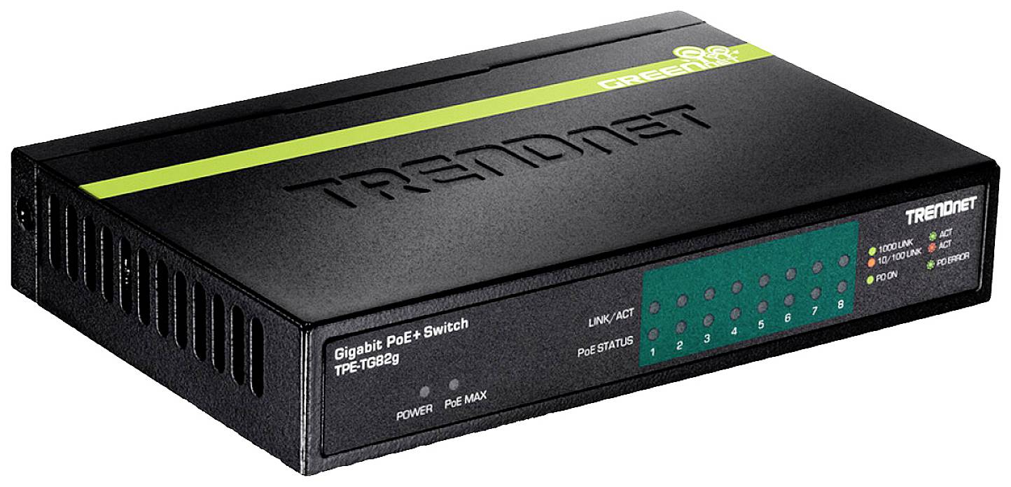 TRENDnet TPE TG82G – Switch – 8 x 10/100/1000 (PoE+) mrežni svič 1000 MBit/s
