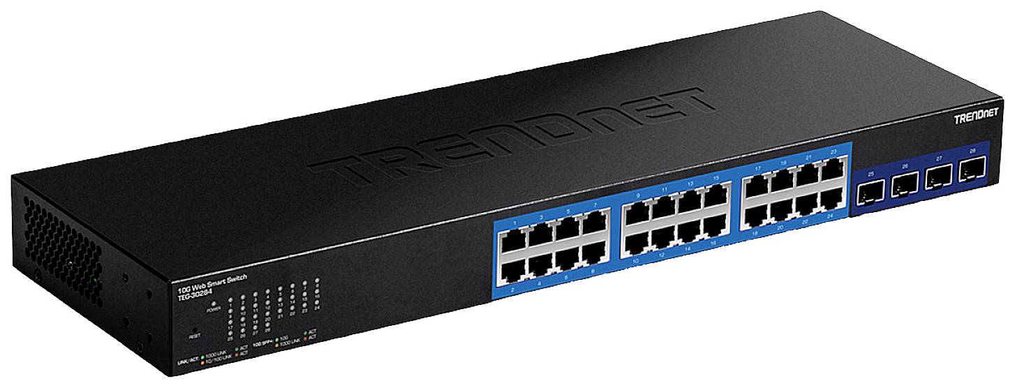 TRENDnet TEG 30284 – Switch – Smart – 24 x 10/100/1000 + 4 x 10 Gigabit SFP+ mrežni svič 10 / 100 / 1000 MBit/s