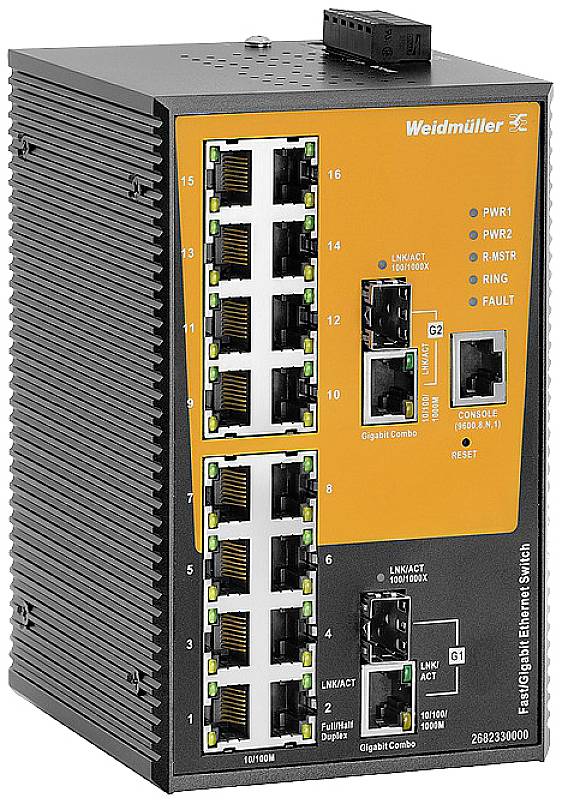 Weidmüller IE-SW-AL18M-16TX-2GC industrijski Ethernet svič 10 / 100 / 1000 MBit/s